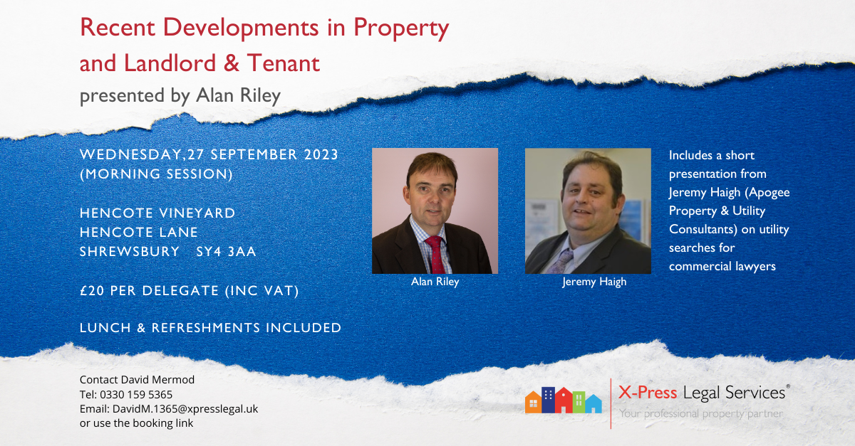 Recent Developments in Commercial Property and Landlord & Tenant with ...